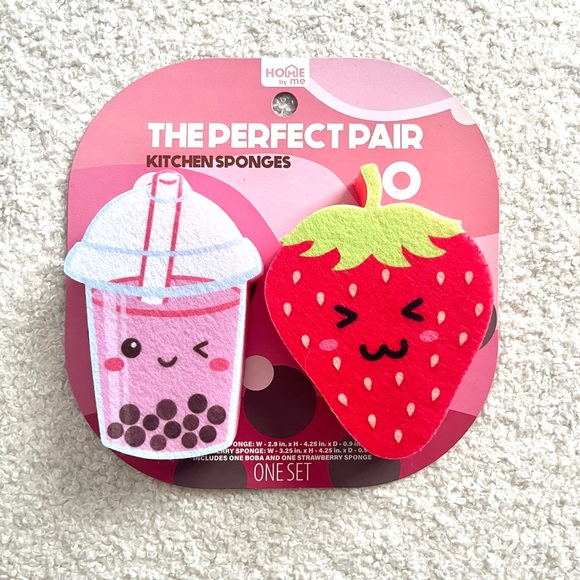 Sanrio | Kitchen | 38 Kawaii Bubble Tea Strawberry Kitchen Sponges ...